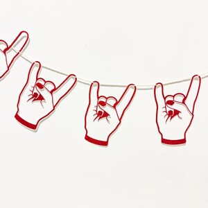 Rock Hand Garland for Rock 'n Roll, Decades Party, and Music Theme ...