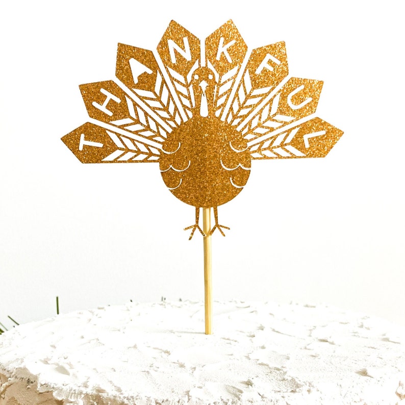 Thankful Cake Topper Thanksgiving Cake Topper Turkey Cake - Etsy