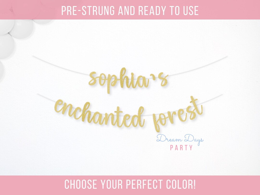 Custom Enchanted Forest Birthday Banner: Fairy Garden Party Decor ...