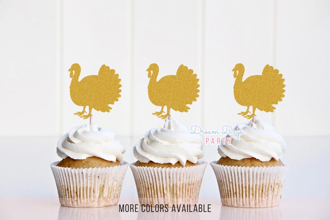 Turkey Cupcake Topper for Thanksgiving, Fall Party Decor, Cute Turkey ...