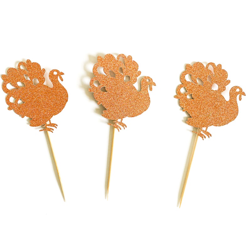 Turkey Cupcake Topper Thanksgiving Topper Turkey Decoration - Etsy