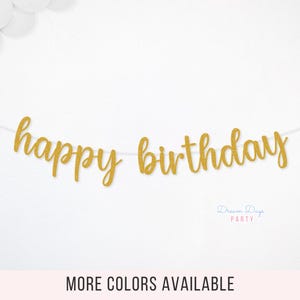 Happy Birthday Banner - Custom Birthday Party Decoration - Glitter ...