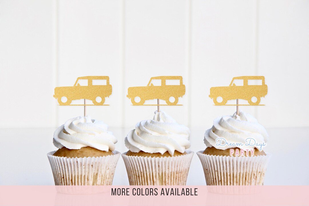 Jeep Wrangler Cupcake Topper in Glitter: Offroad Party Picks, Ducks ...
