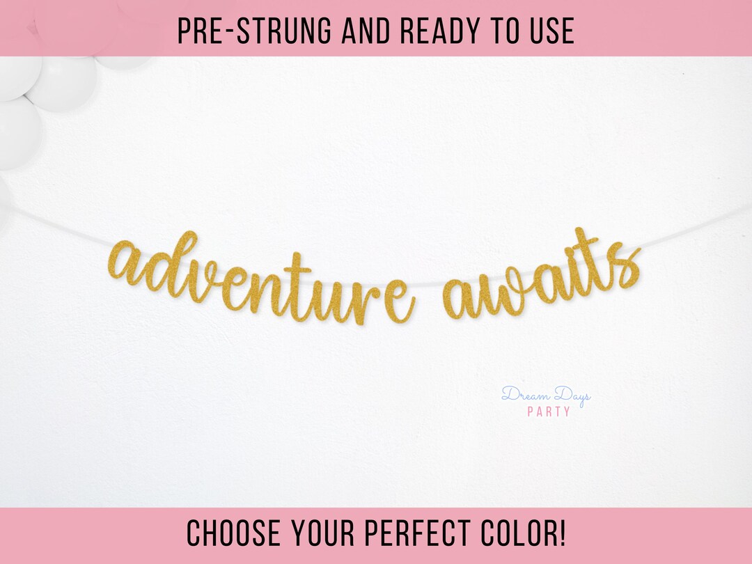 Adventure Awaits Banner: Travel Baby Shower Decor, Adventure Theme ...