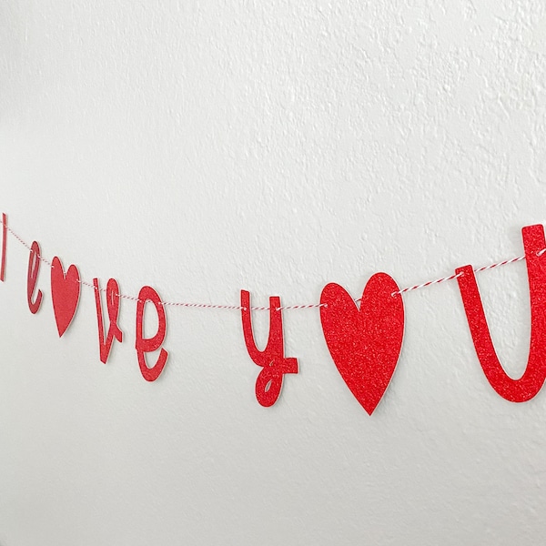 I Love You Banner - Etsy