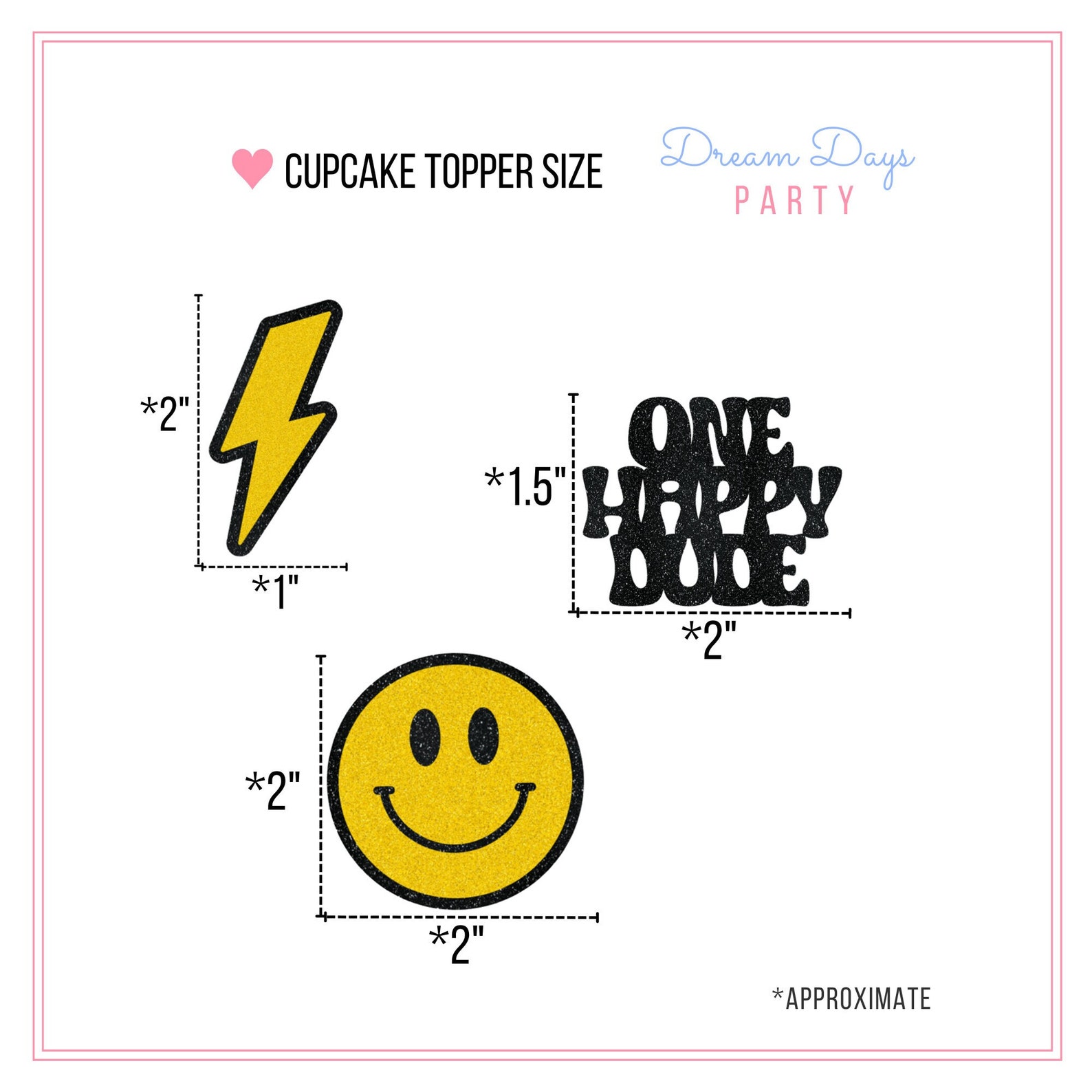 One Happy Dude Cupcake Topper Smiley Face Decorations First - Etsy