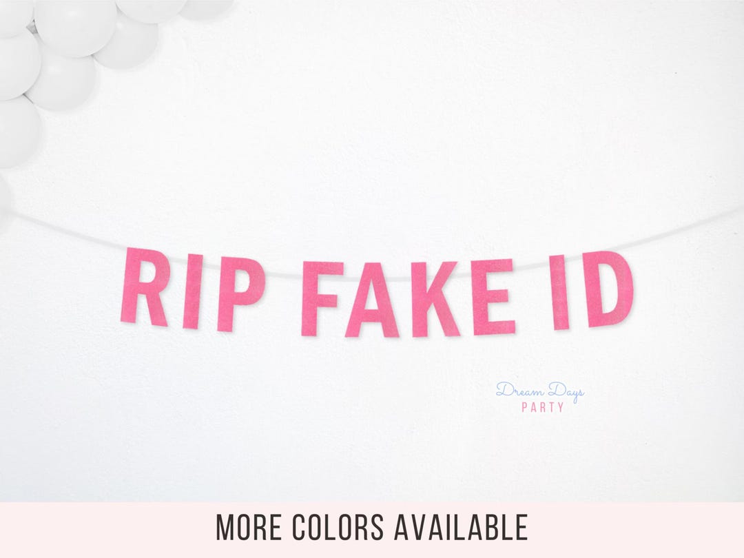 RIP Fake ID Banner, Funny 21st Birthday Party Decor, Twenty First Bday ...