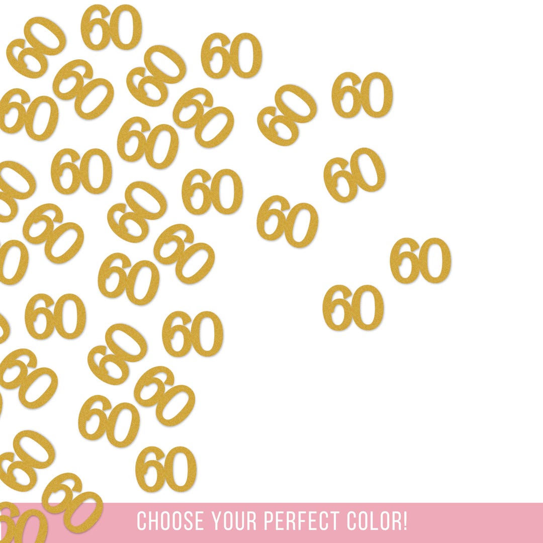 60 Confetti: Glitter 60th Birthday Party Decor | Cheers to 60 Years ...