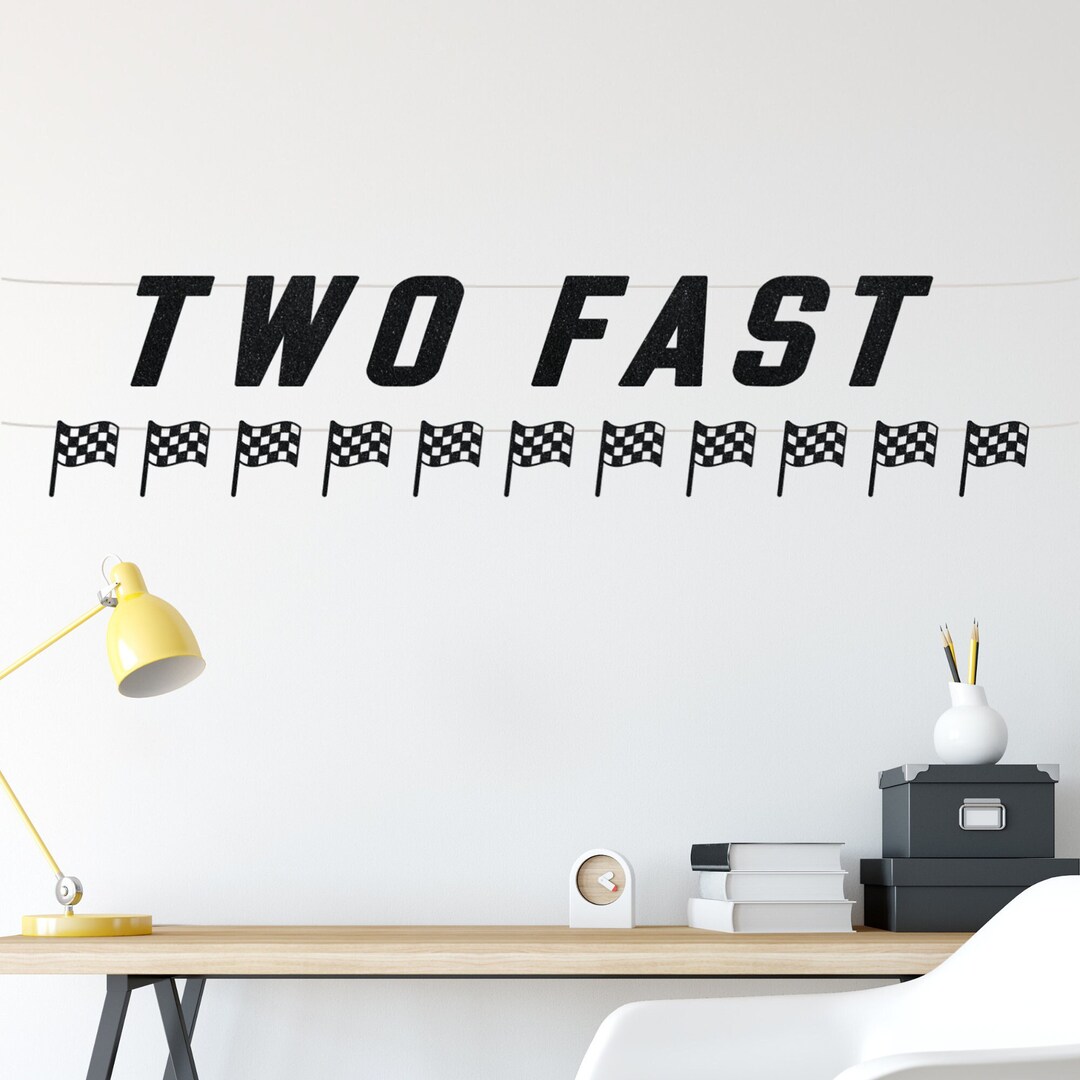 Two Fast Banner, Race Car Banner, 2 Fast 2 Curious, 2nd Birthday, 2 ...