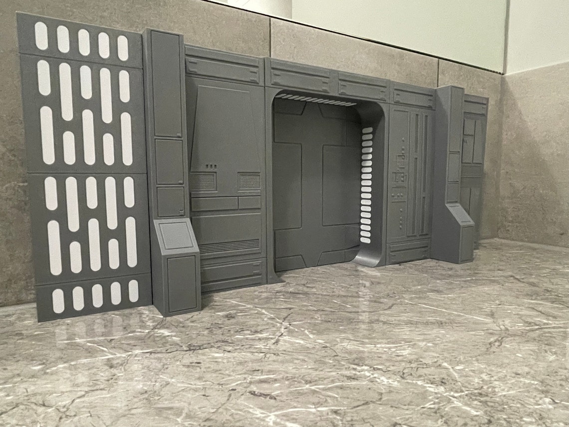 3D Printed Star Wars Death Star Diorama Walls, 1/12 Scale Expansion ...
