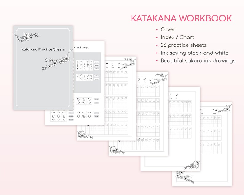Hiragana Katakana Practice Bundle: Japanese Writing Workbooks (digital ...