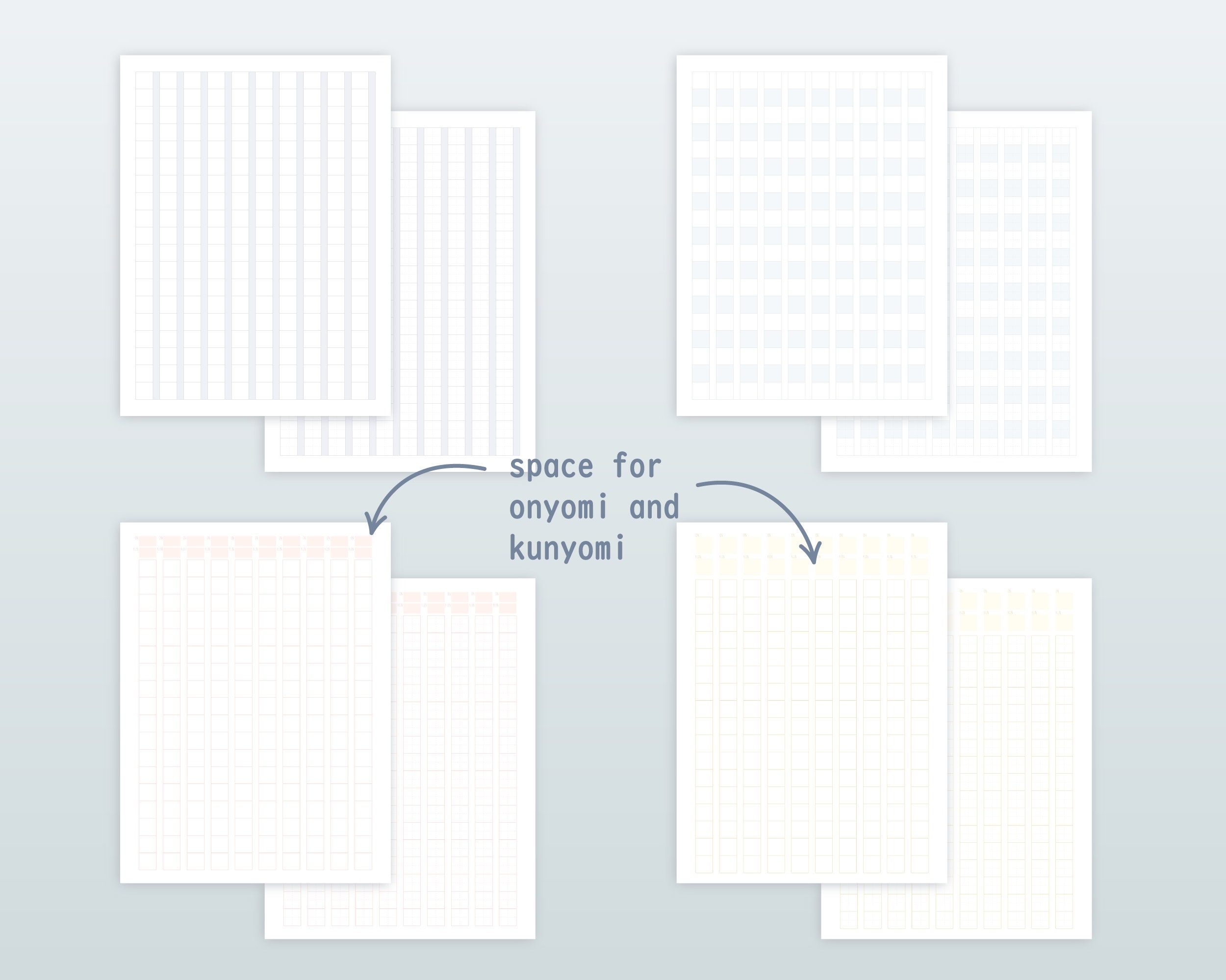 Digital Genkouyoushi BUNDLE - Japanese Writing Paper Template - Kanji ...