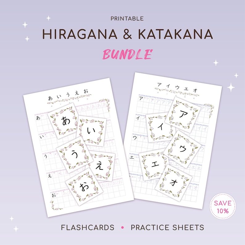 Hiragana & Katakana Study Bundle – Printable Flashcards and Practice ...