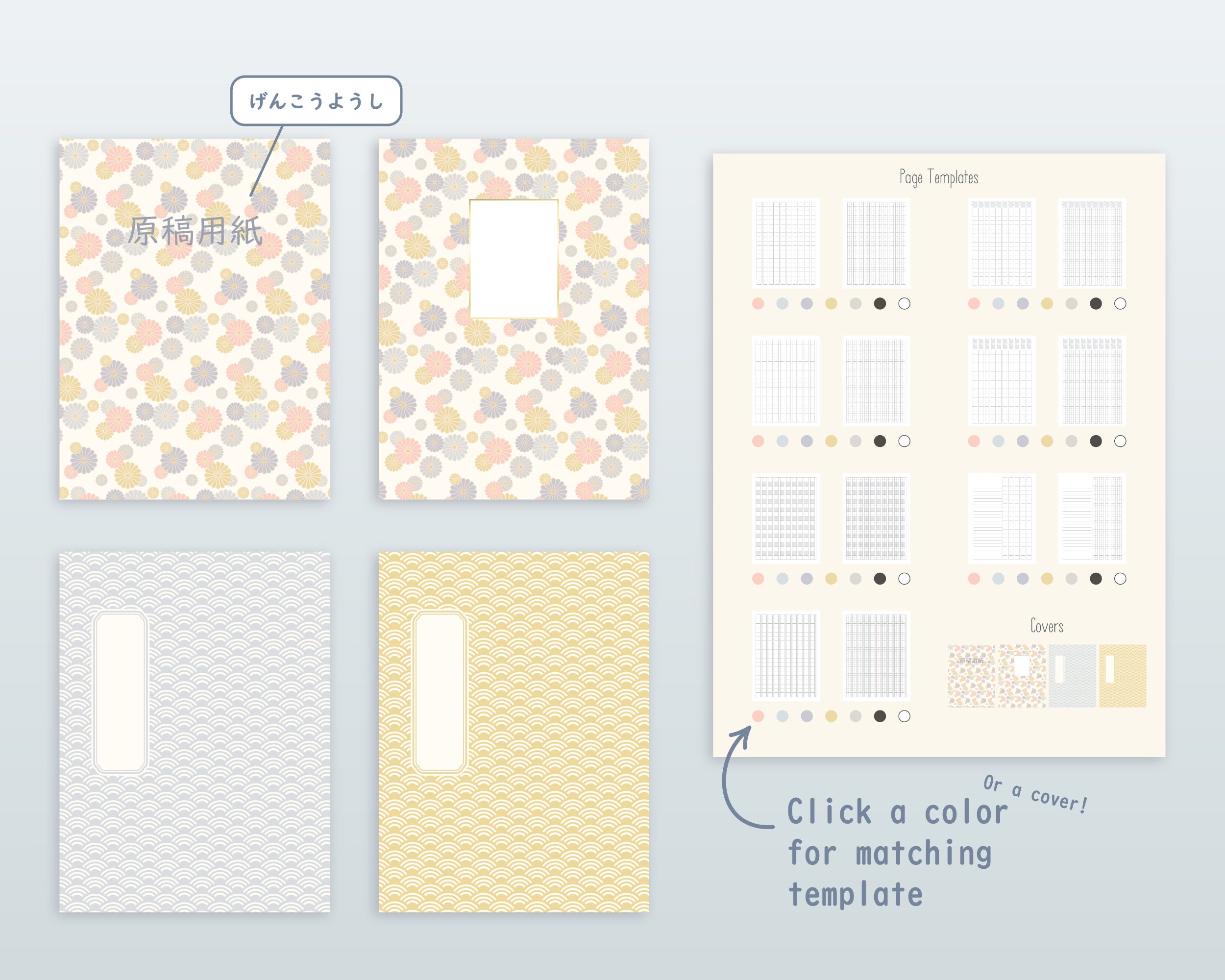 Digital Genkouyoushi BUNDLE - Japanese Writing Paper Template - Kanji ...