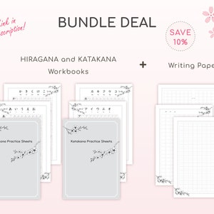 Japanese Writing Paper Printable Set Practice Kanji, Hiragana, Katakana ...