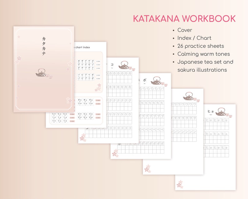 BUNDLE: Hiragana, Katakana Practice Sheets Writing Paper. Printable ...