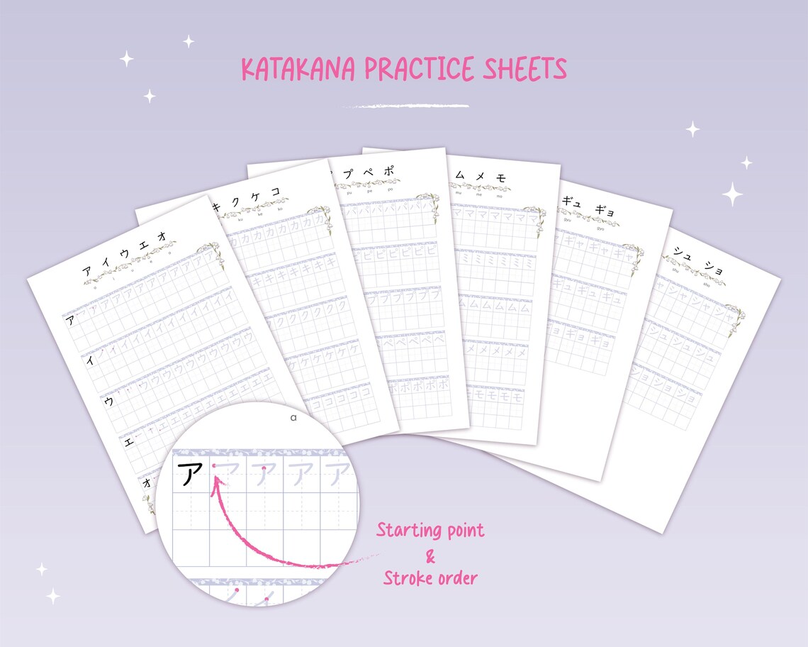 Hiragana & Katakana Study Bundle – Printable Flashcards and Practice ...