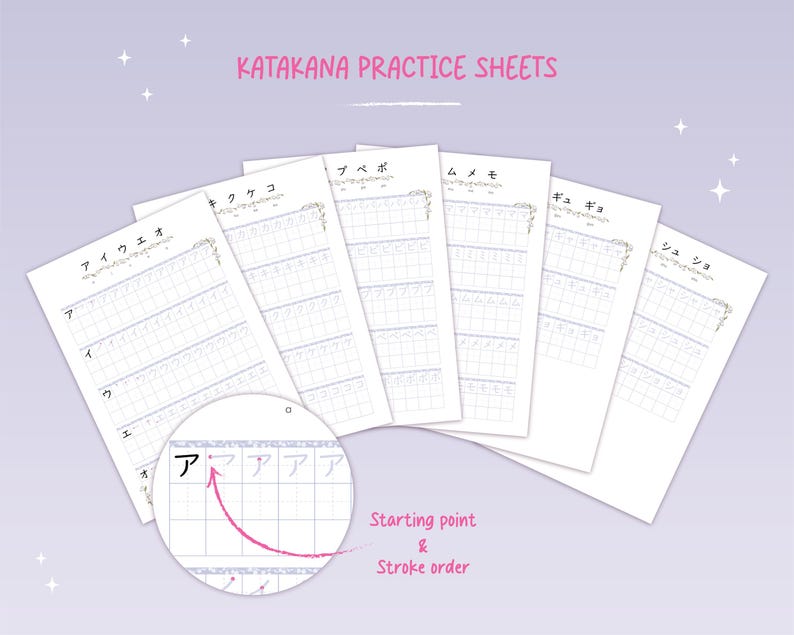 Hiragana & Katakana Study Bundle Printable Flashcards and Practice ...