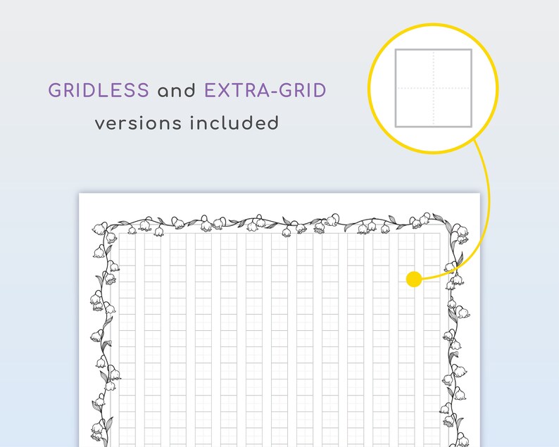 Printable A4 Genkouyoushi With Lily of the Valley Design - 16 Templates ...