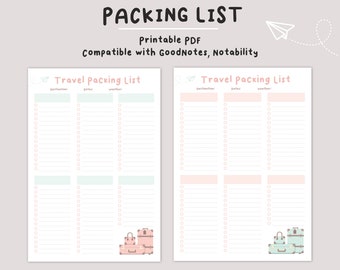 Blank Vacation Checklist - Etsy