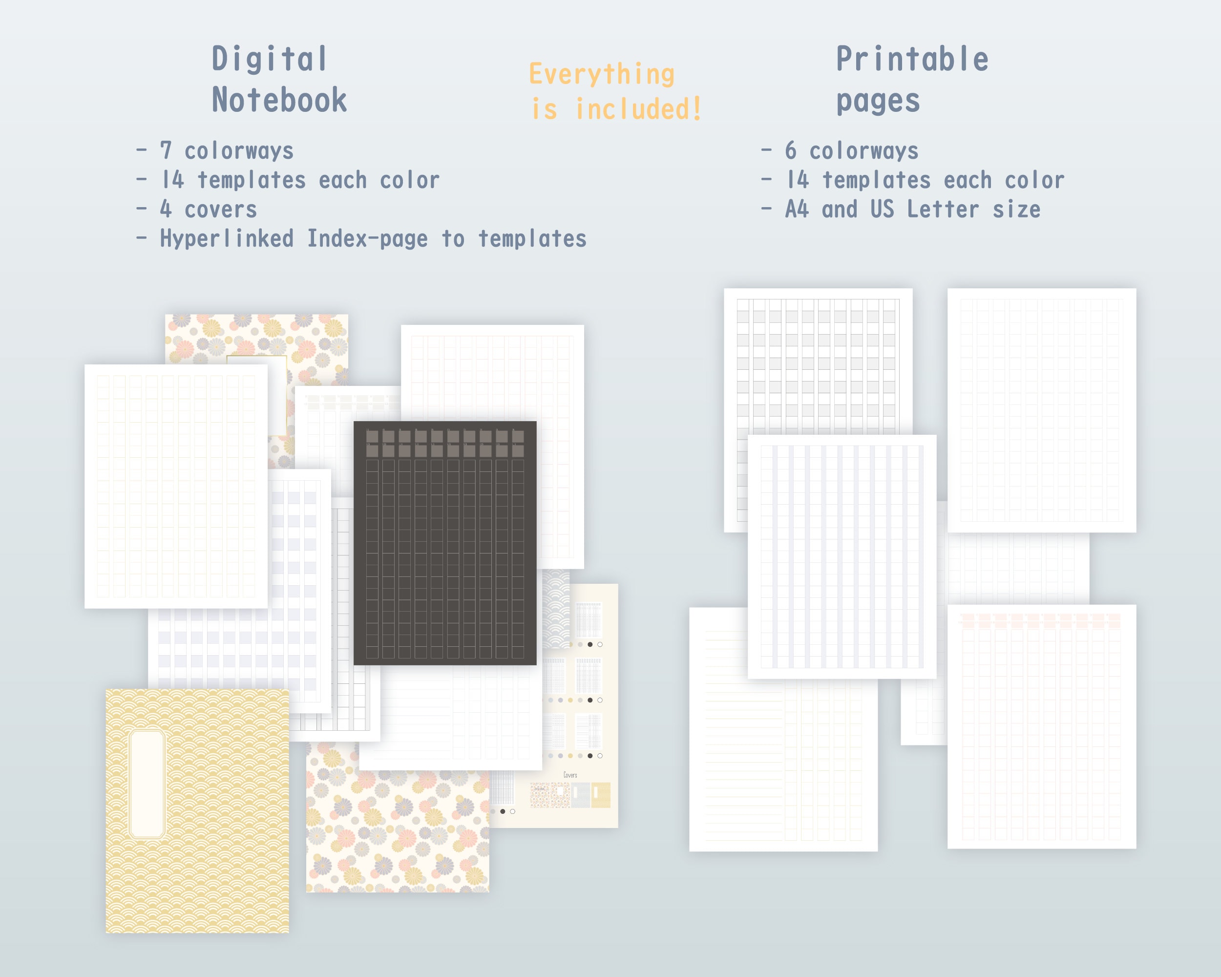 Digital Genkouyoushi BUNDLE - Japanese Writing Paper Template - Kanji ...