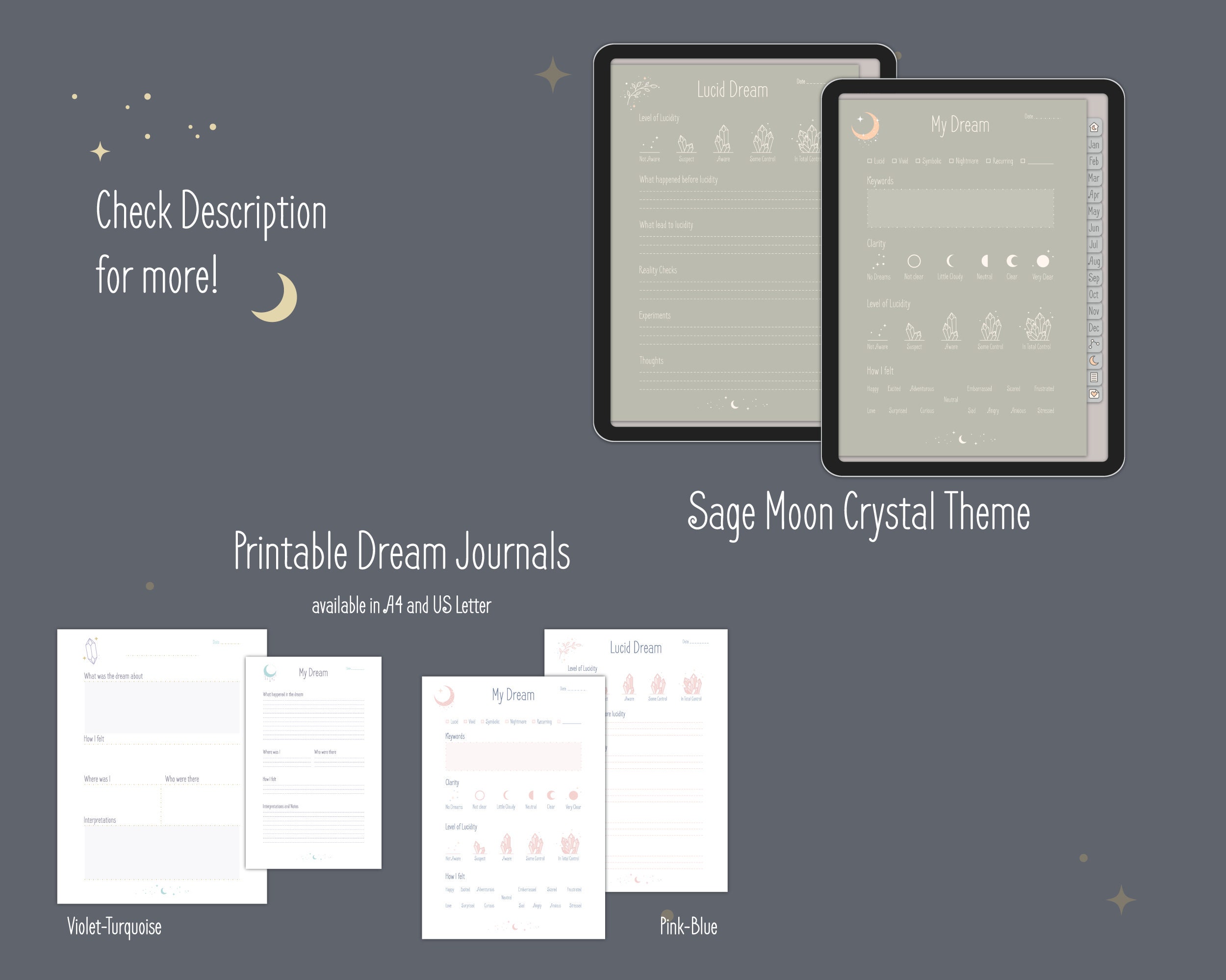 Digital Dream Journal for Goodnotes Notability Etc. - Etsy