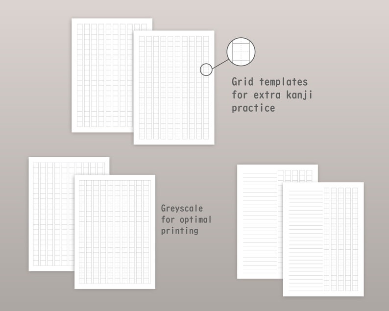 A4 Genkouyoushi Printable - Japanese Writing Paper Template - Kanji ...
