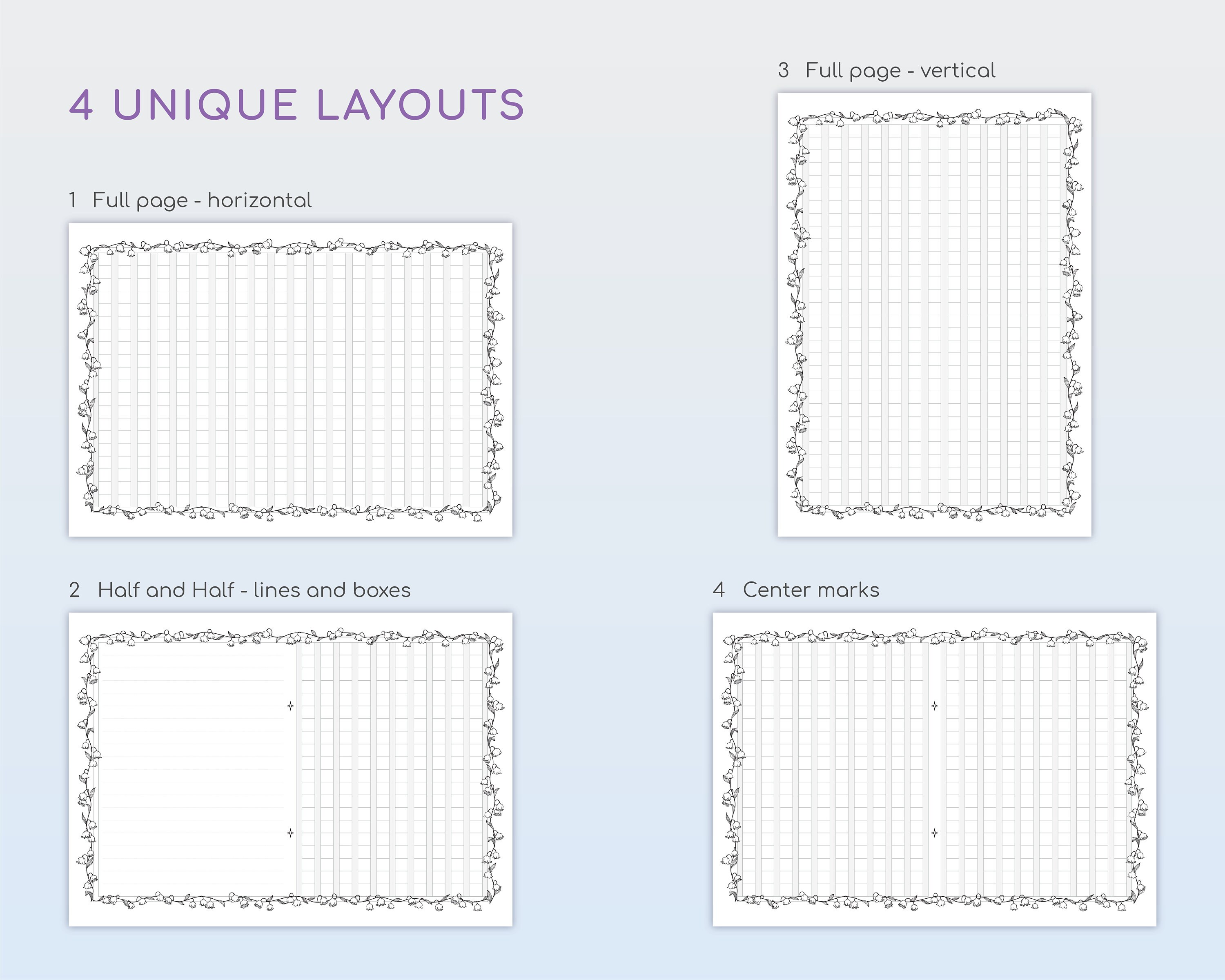 Printable A4 Genkouyoushi With Lily of the Valley Design - 16 Templates ...
