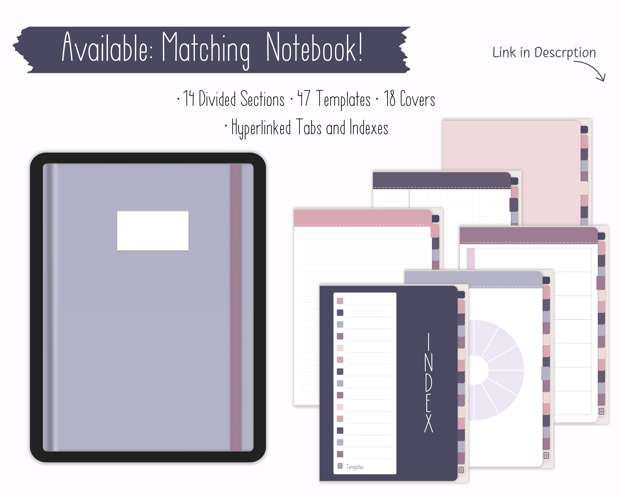 Digital Note Stickers Goodnotes, Canva, Notability and More Pink and ...