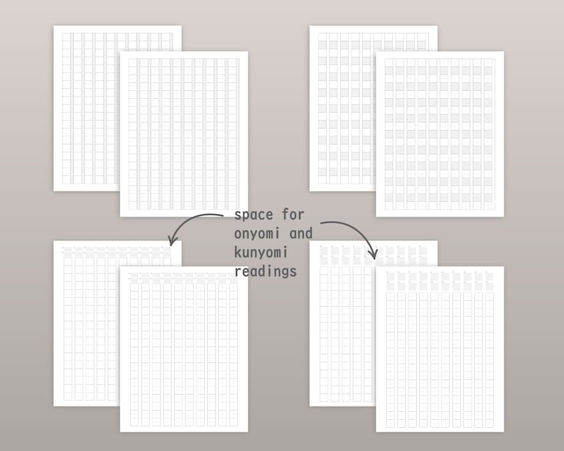 LETTER Genkouyoushi Printable - Japanese Writing Paper Template - Kanji ...