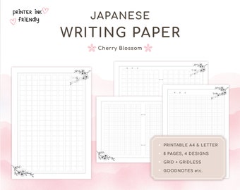 Japanese Writing Paper Printable Set - Practice Kanji, Hiragana ...