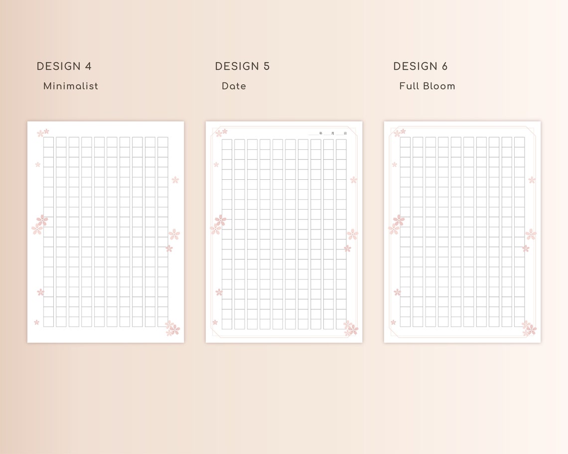 Japanese Writing Paper Printable Set - Practice Kanji, Hiragana ...