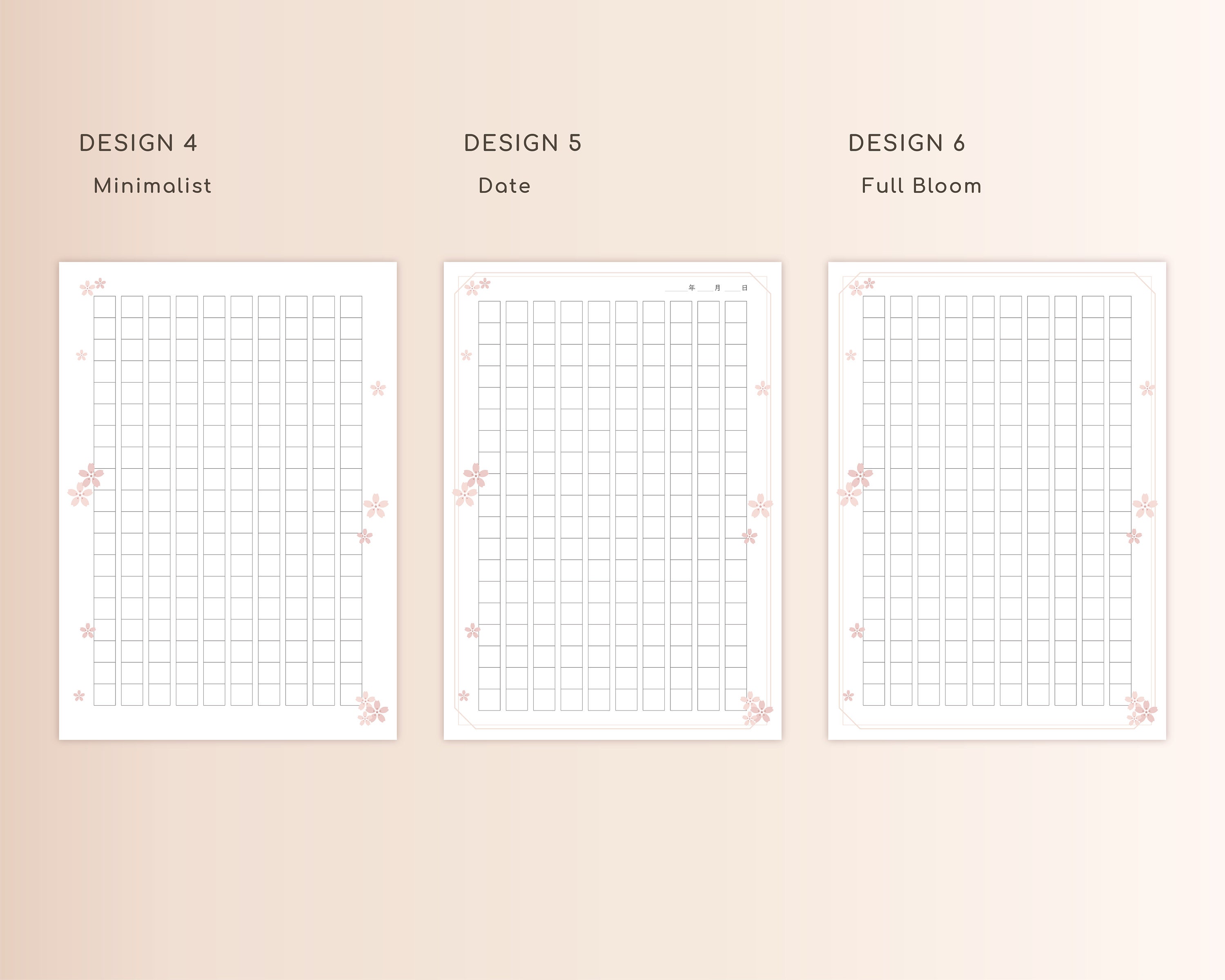 Japanese Writing Paper Printable Set - Practice Kanji, Hiragana ...