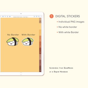 Kawaii Sushi Stickers | Digital and Printable Sticker Set for Planners ...
