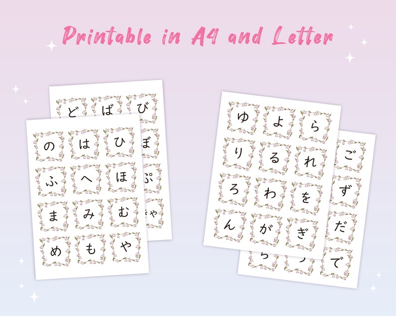 Hiragana Flashcards: Japanese Study Tool (printable) - Etsy