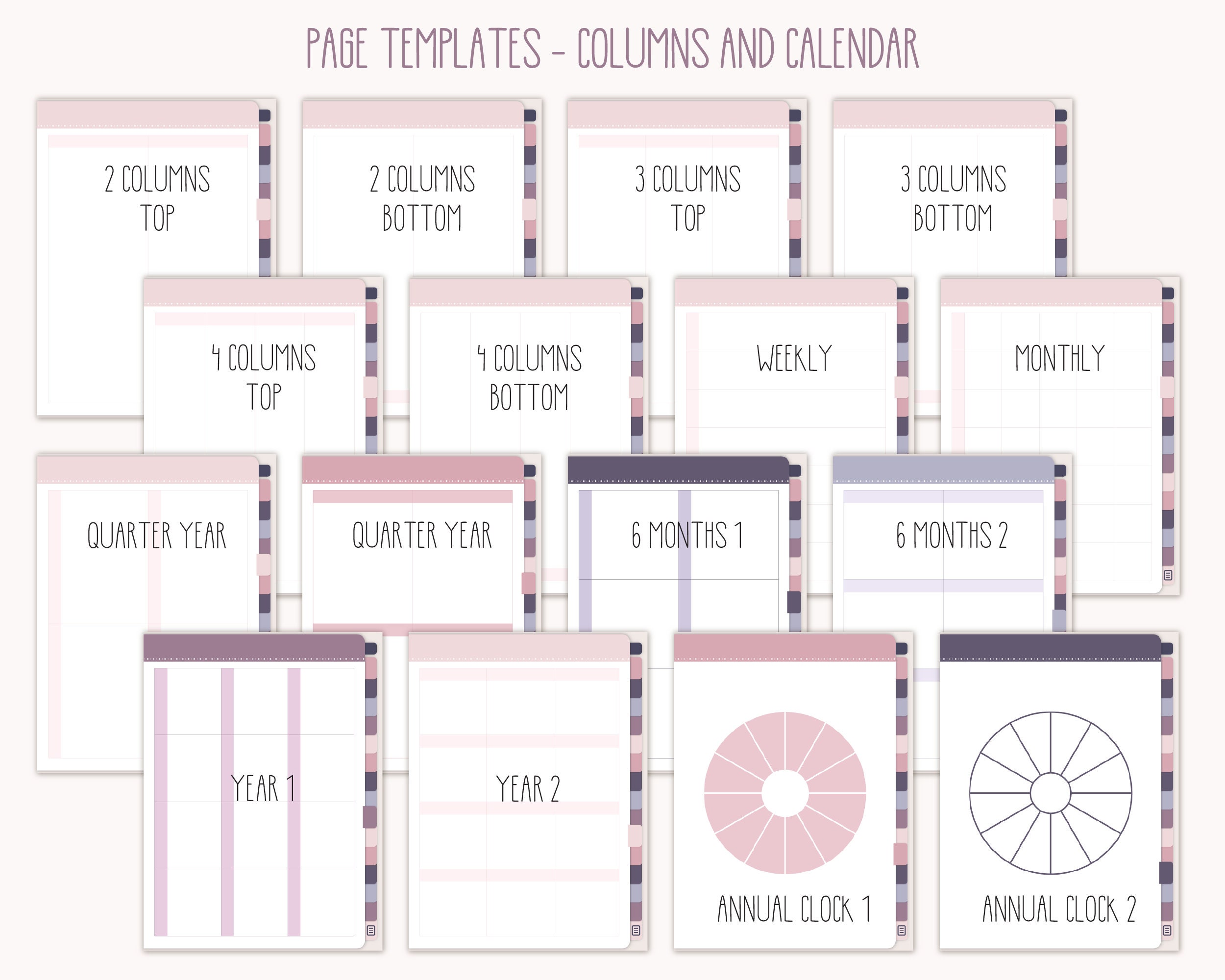 14 Tab Digital Notebook - Individual Templates for Each Section - 47 ...