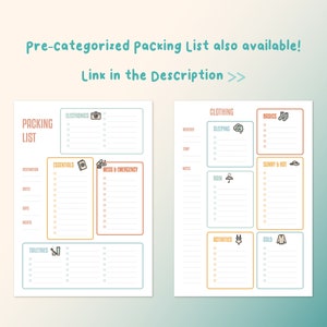 Blank Travel Packing List - Fillable & Printable PDF - Compatible With ...