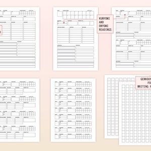 Kanji Practice Worksheets: Japanese Writing Templates, GRAYSCALE ...
