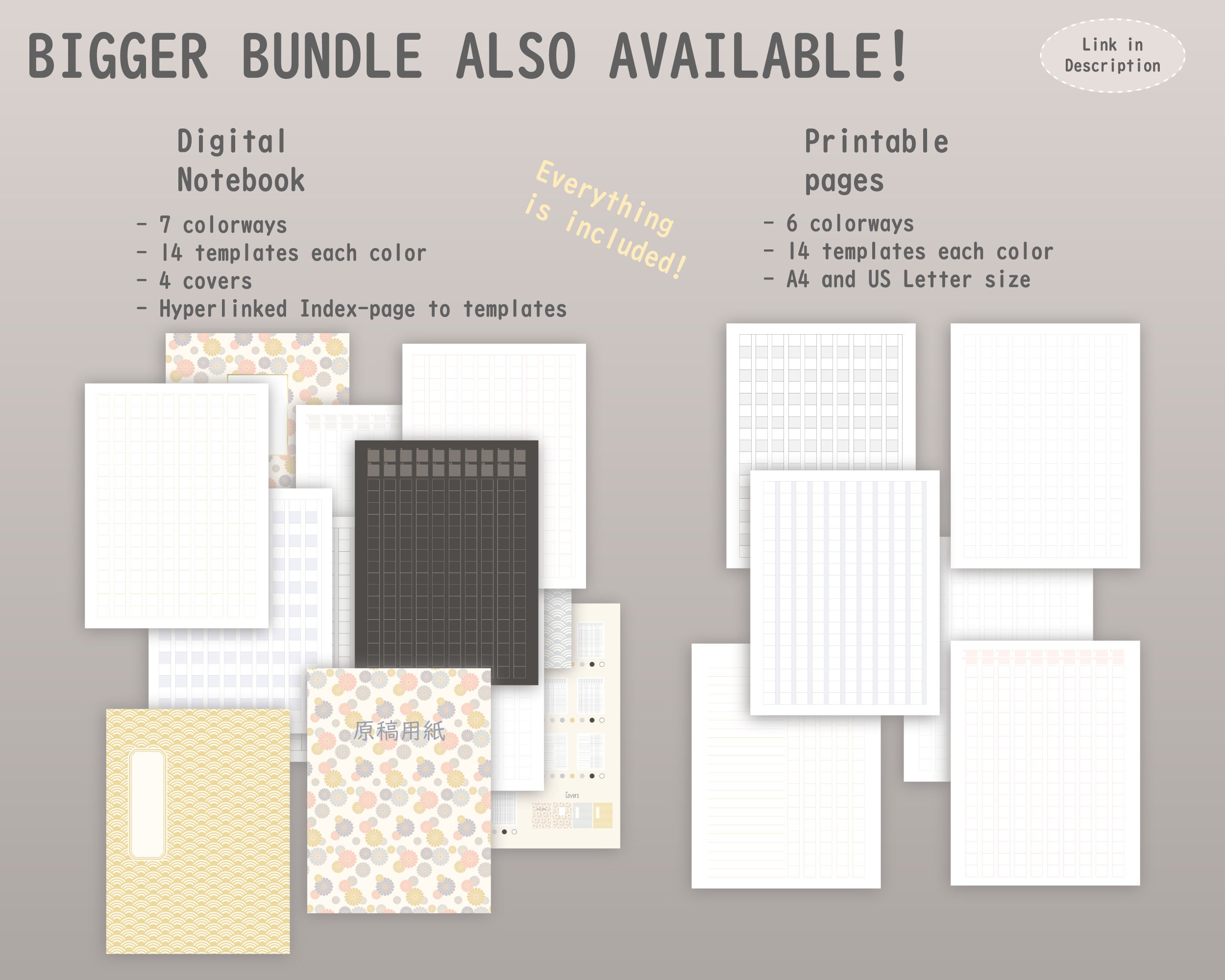 LETTER Genkouyoushi Printable Japanese Writing Paper Template Kanji ...