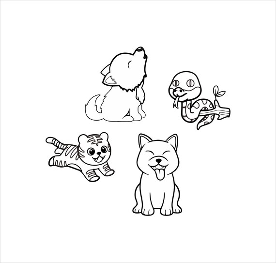Carnivores Animals Drawing Sketch Coloring Page