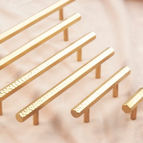 Hexagon Hammered Handles Brass Solid Handmade Drawer Knobs - Etsy