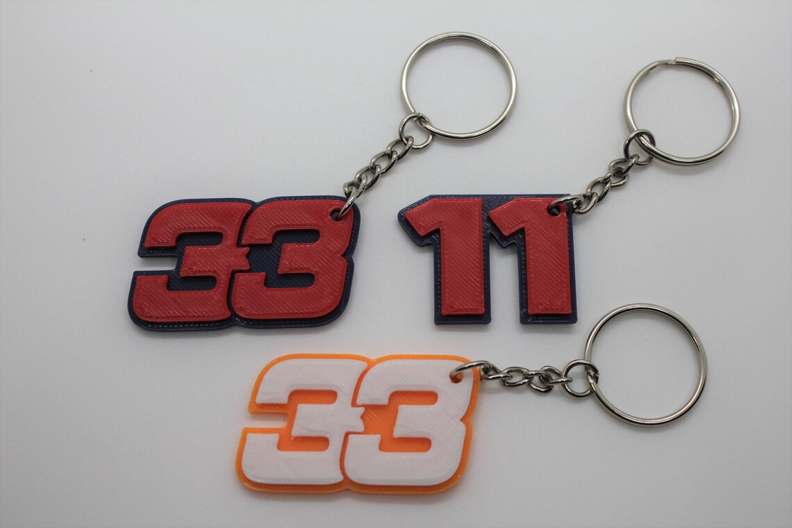 Formula One F1 Driver Number Keychains 3D Printed Plastic - Etsy