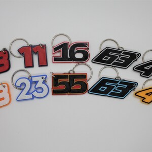 Formula One F1 Driver Number Keychains 3D Printed Plastic - Etsy
