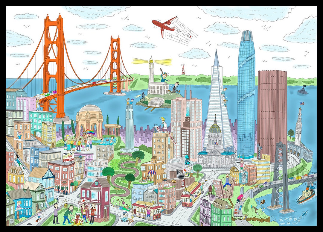 San Francisco Digital Art (color) - Etsy