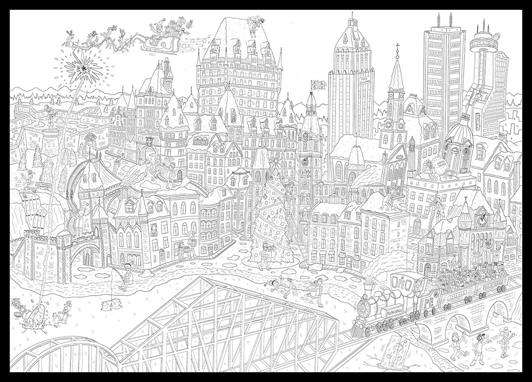 Quebec Digital Art (black and White) - Etsy