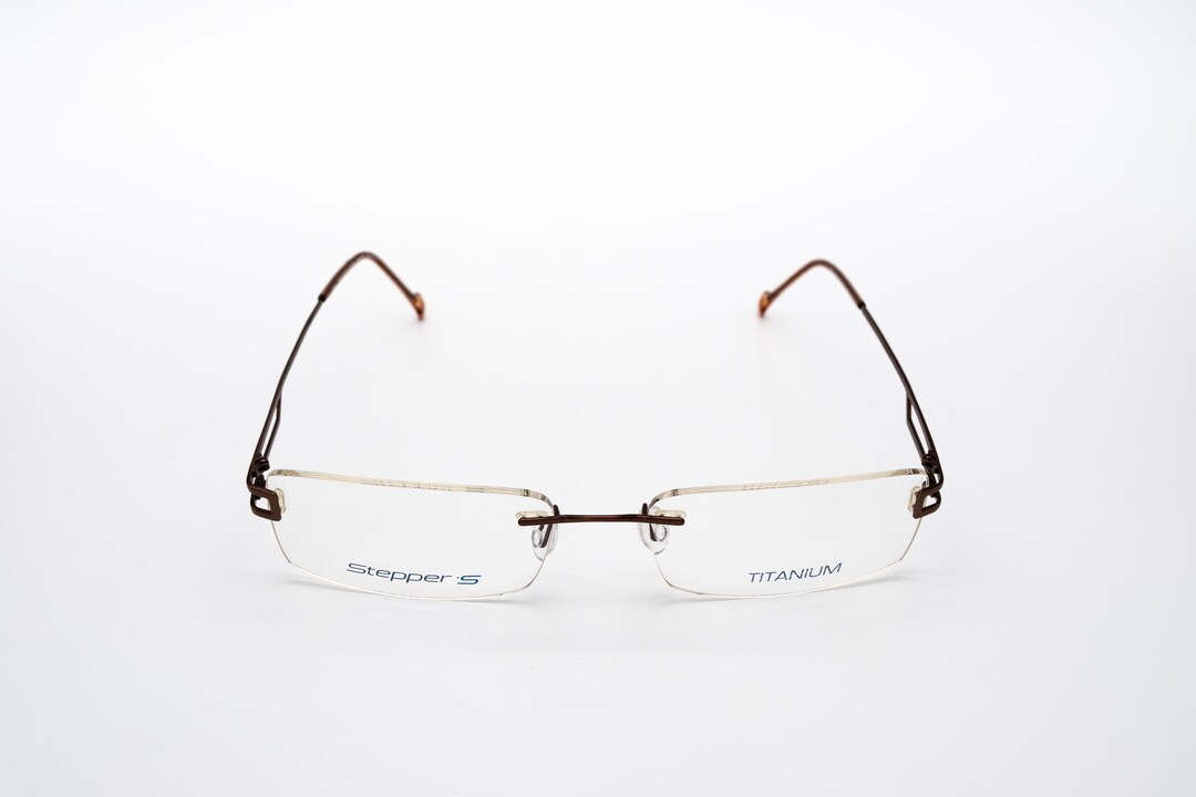 Stepper S Vintage Eyeglasses, Titanium, Rimless Rectangular Optical ...