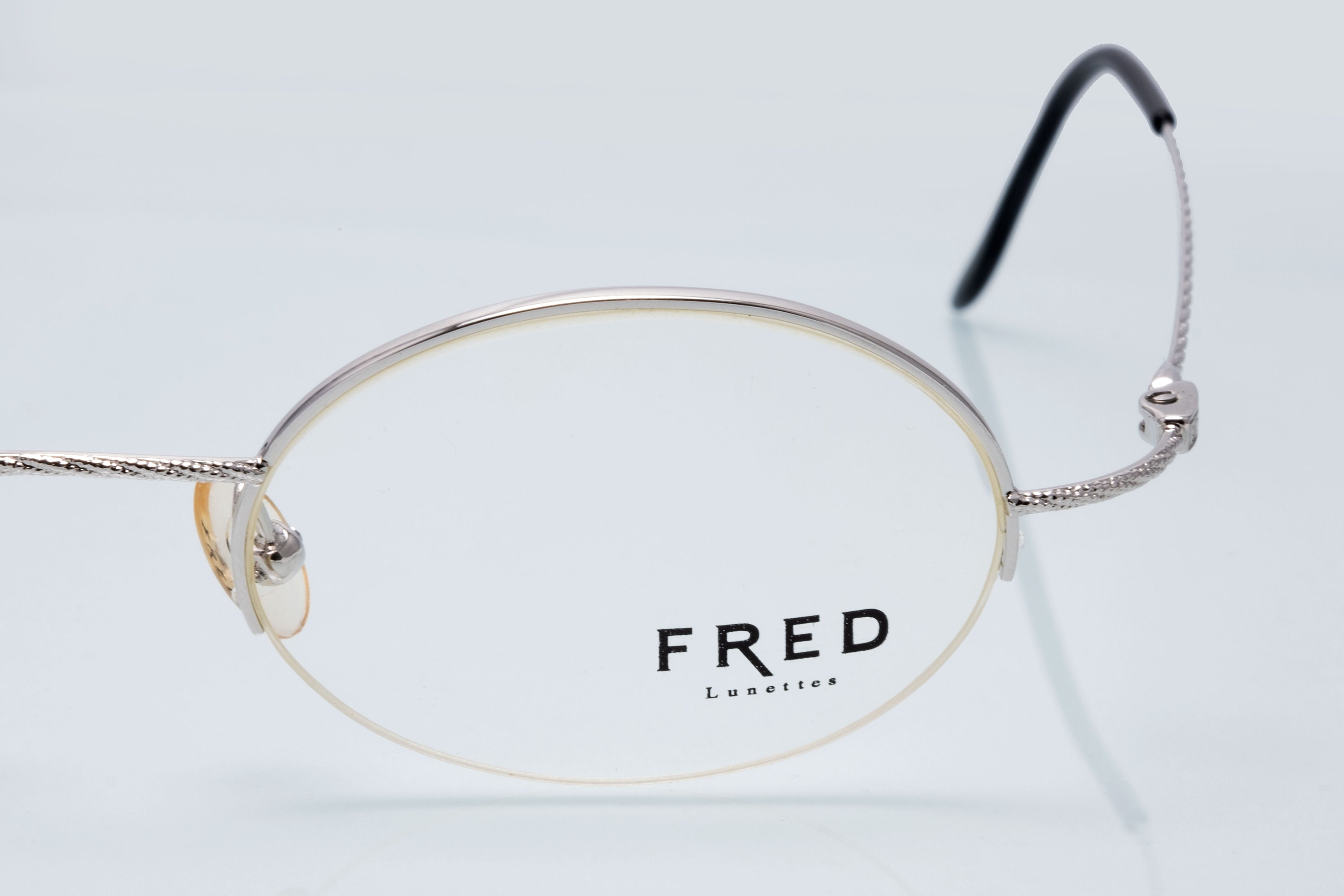 Fred F10-L02 Vintage Eyeglasses Made in France, Platine, Oval, Half Rim ...