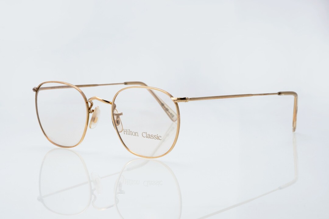 Hilton Classic Vintage Eyeglasses, Gold, Square Optical Frame Made in ...