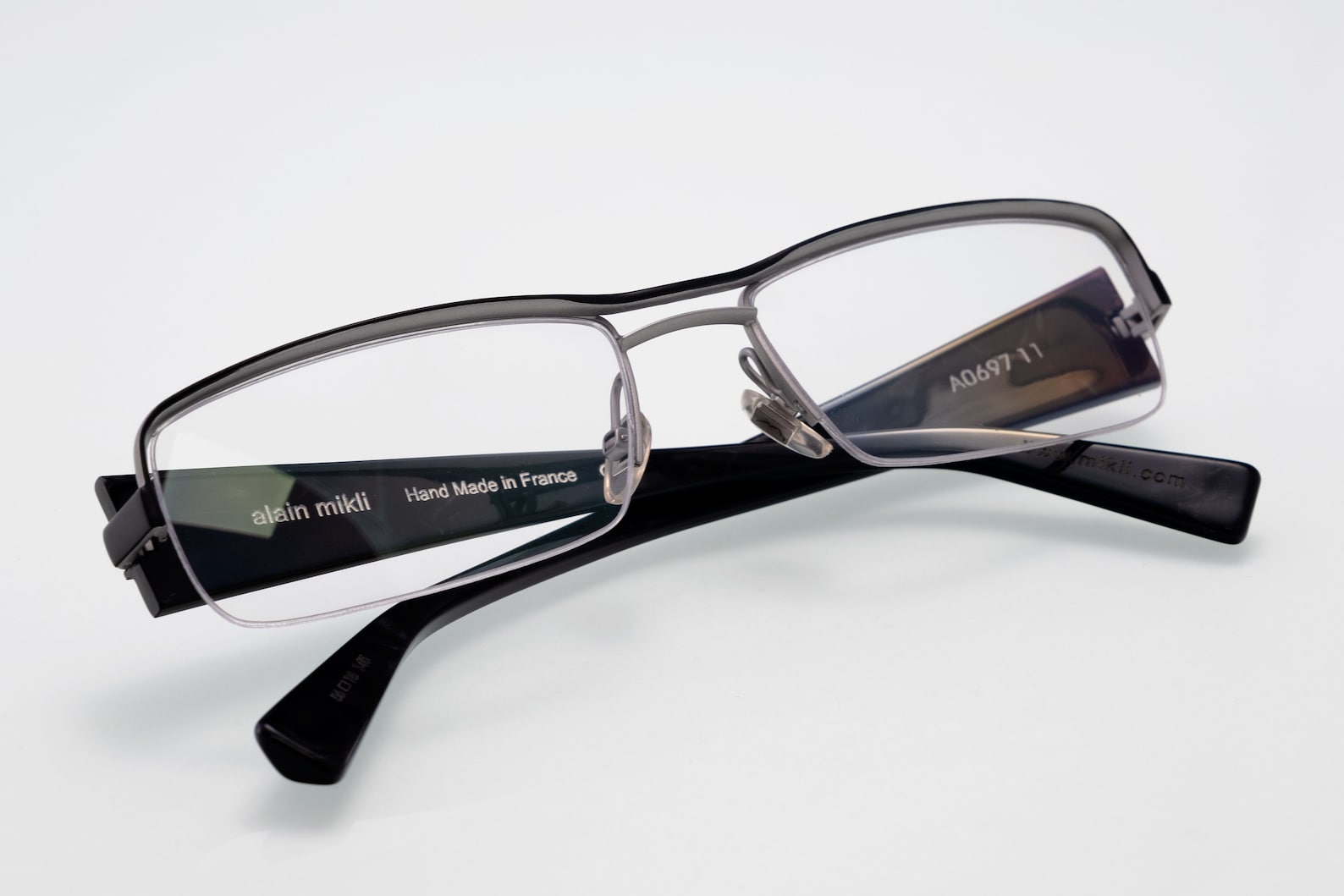 Alain Mikli Vintage Eyeglasses, Black, Half Rim Optical Frame, Handmade ...
