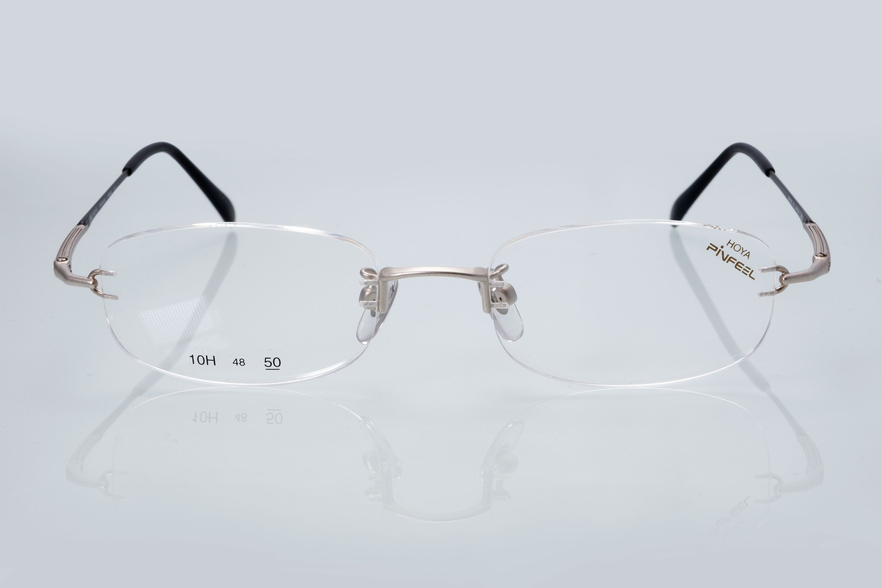 Hoya Pinfeel Vintage Eyeglasses Oval Rimless Optical Frame - Etsy